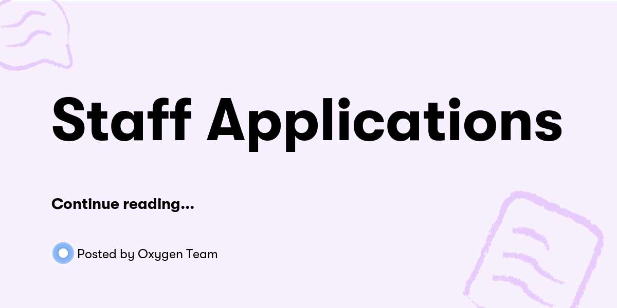 Staff Applications — Oxygen Team - Buymeacoffee