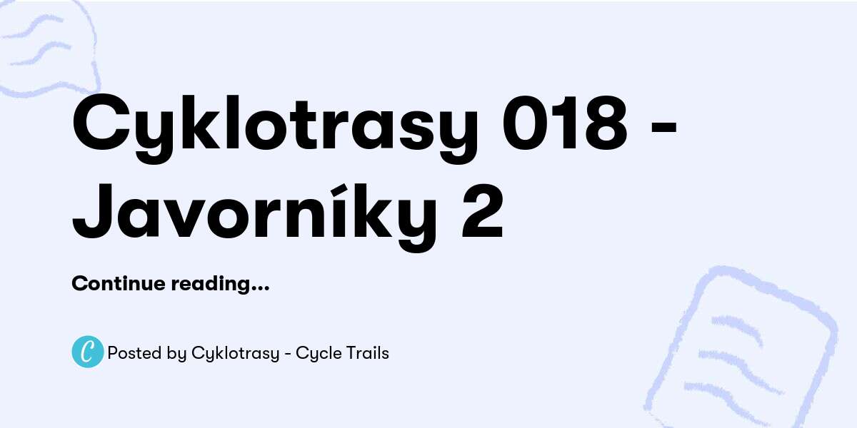 Cyklotrasy 018 - Javorníky 2 — Cyklotrasy - Cycle Trails - Buymeacoffee