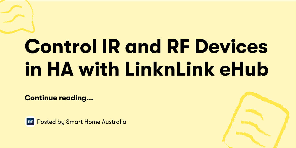 Control IR and RF Devices in HA with LinknLink eHub — Smart Home ...