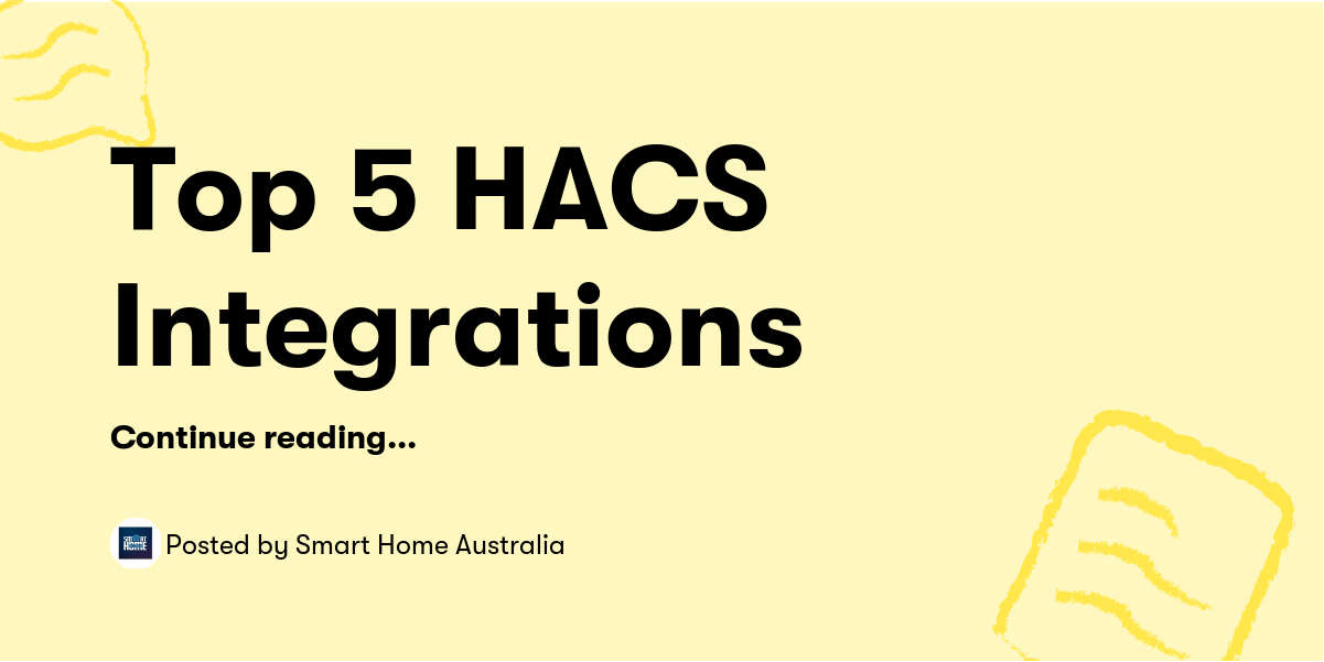 Top 5 HACS Integrations — Smart Home Australia - Buymeacoffee
