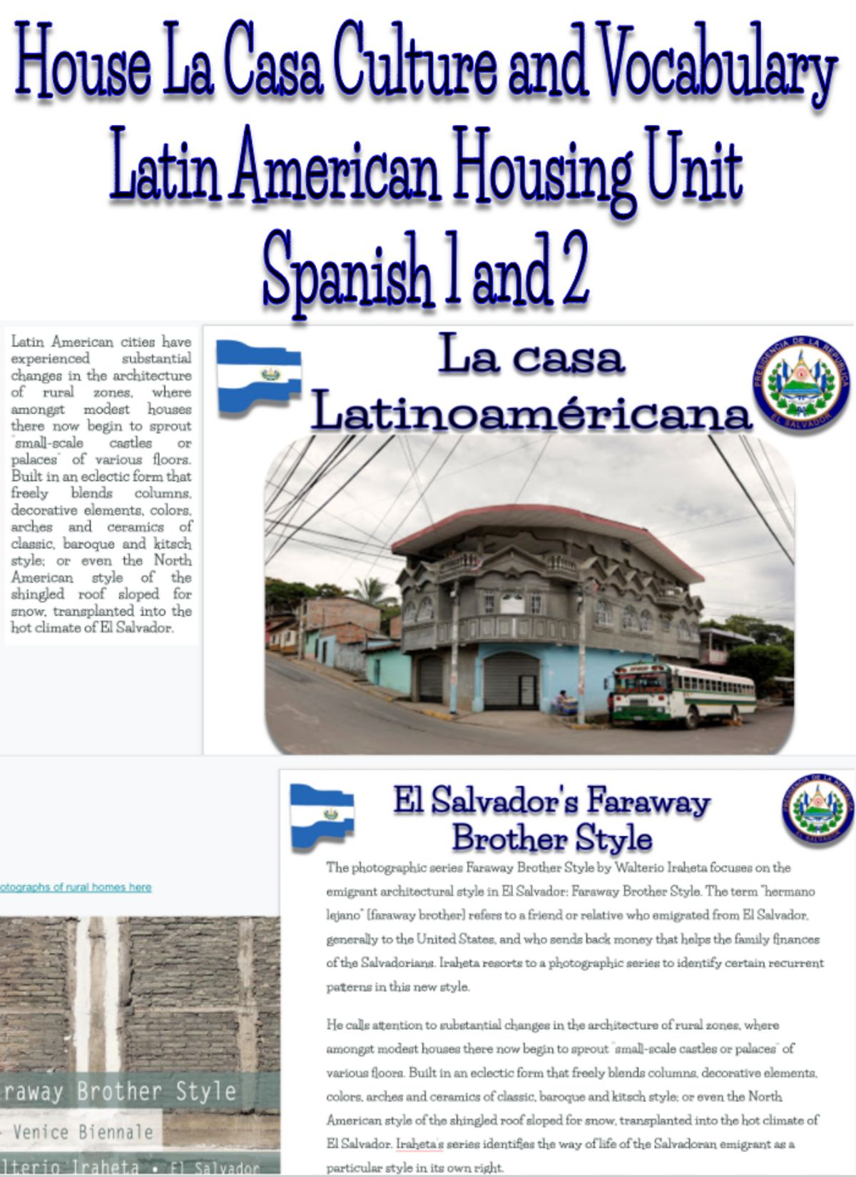 Latin America House La Casa Vocabulary Images Cultural Unit Google ...