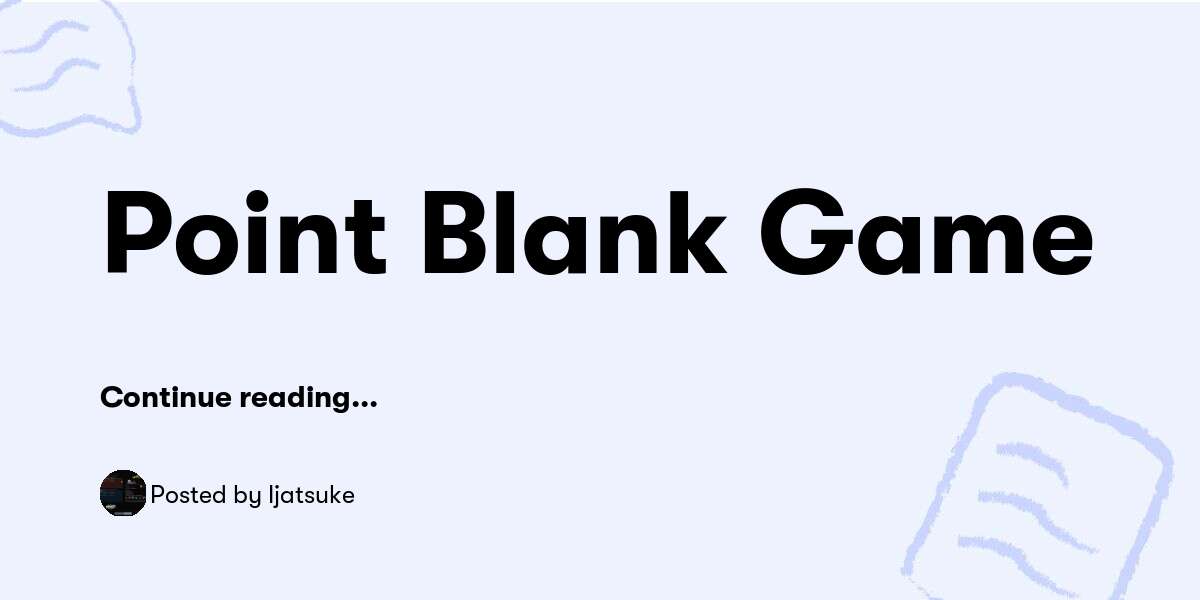 Point Blank Game — Ijatsuke - Buymeacoffee