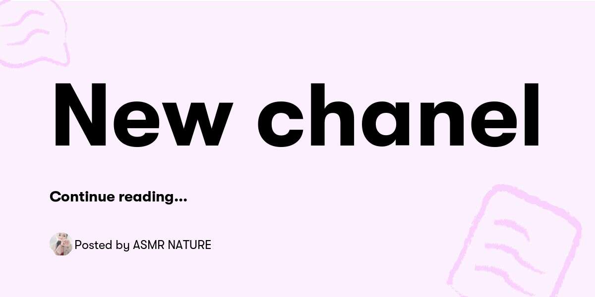 New chanel — ASMR NATURE - Buymeacoffee