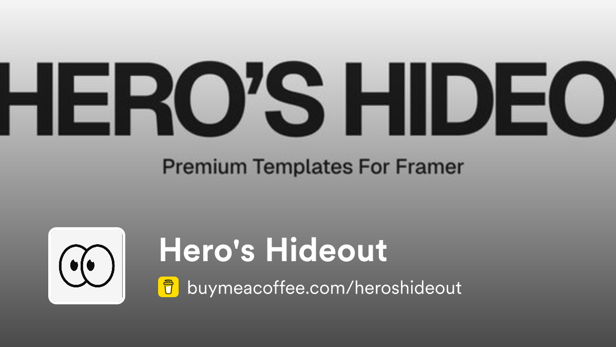 Hero's Hideout is Multidisciplinary Design Studio - Buymeacoffee