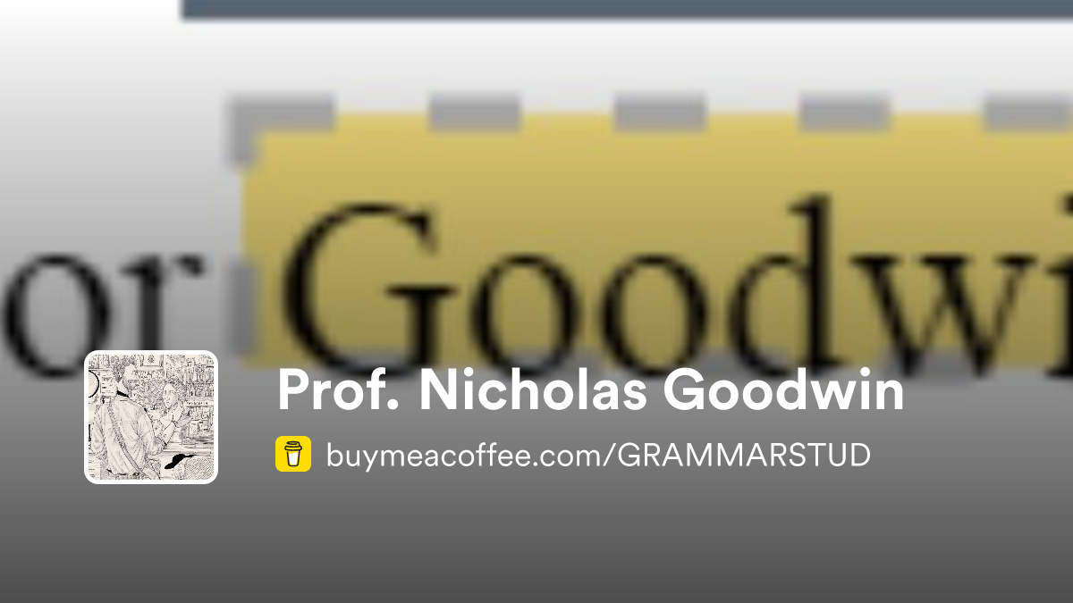 Prof. Nicholas Goodwin - Buymeacoffee