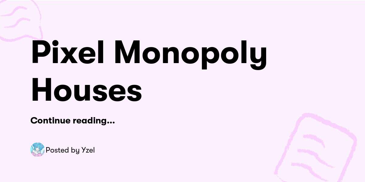 Pixel Monopoly Houses — Yzel - Buymeacoffee