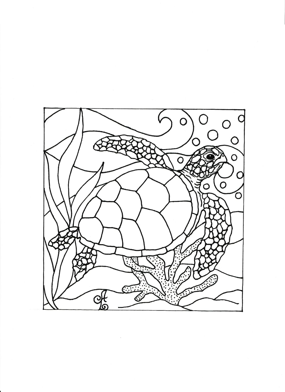 Ana's Original Sea Turtle drawing — Ana Leal - Buymeacoffee