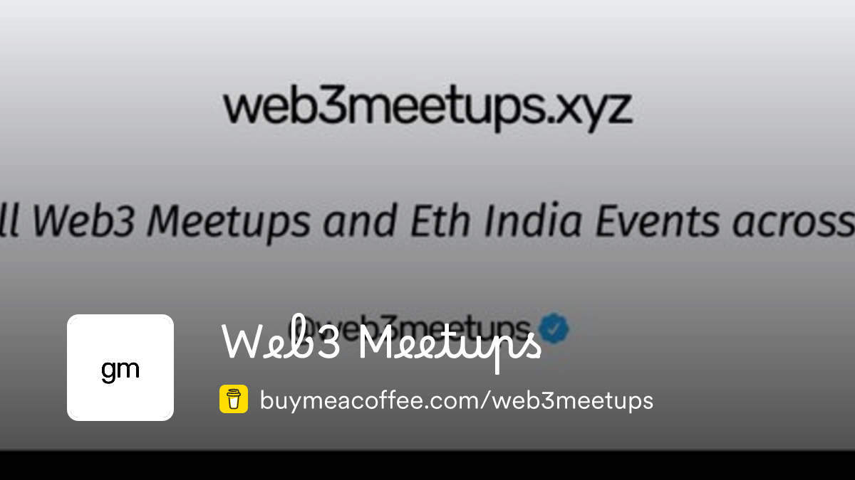 Web3 Meetups - Buymeacoffee