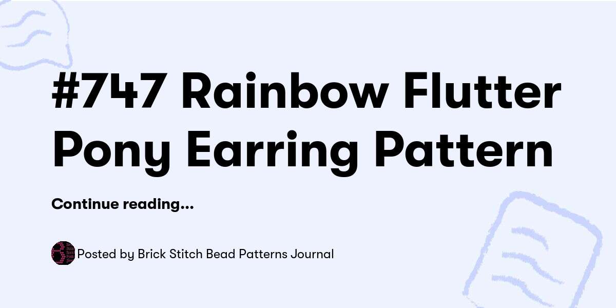 #747 Rainbow Flutter Pony Earring Pattern — Brick Stitch Bead Patterns Journal - Buymeacoffee