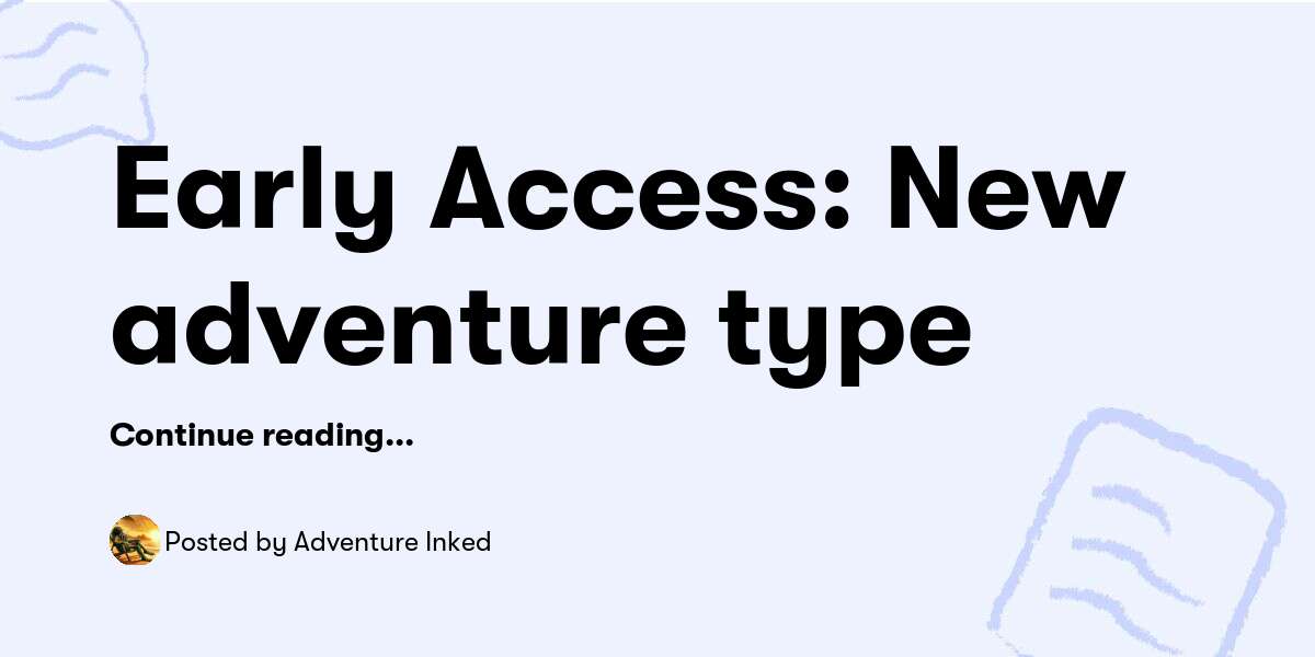 Early Access: New adventure type — Adventure Inked - Buymeacoffee