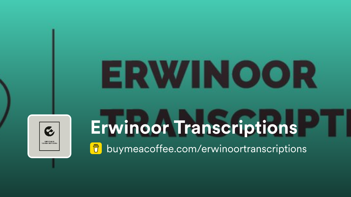 Erwinoor Transcriptions is Transcribe pieces that do not have any sheet music available ...