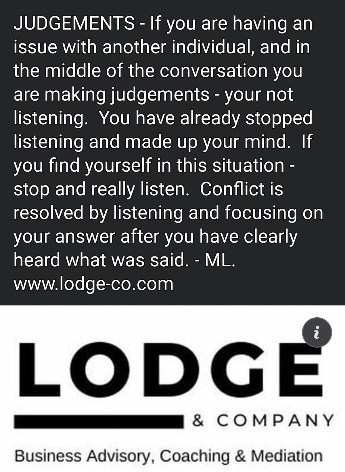 Making Judgements Without Listening — Michael Lodge, The Business ...