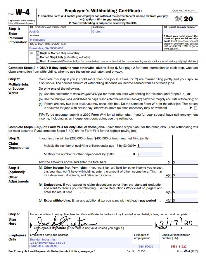 Blog: Understanding Form W-4 — Michael Lodge, The Business Advisor ...
