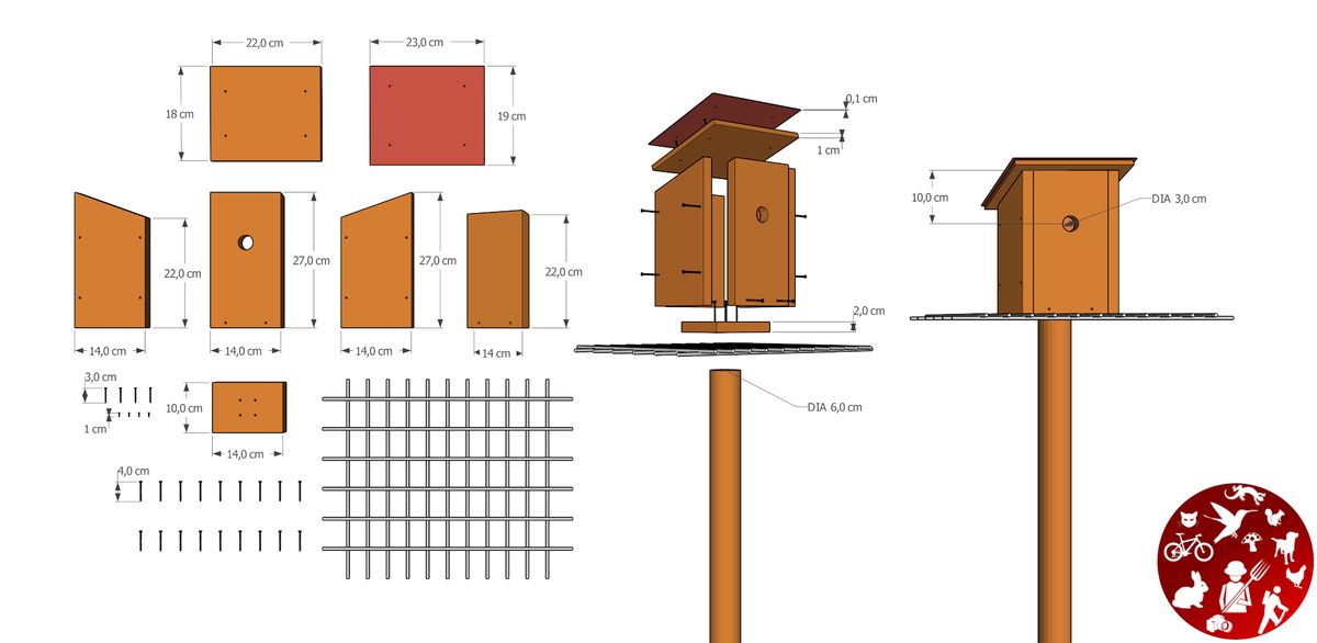 Wooden nesting box - Plans and dimensions — AG ironworks - Buymeacoffee
