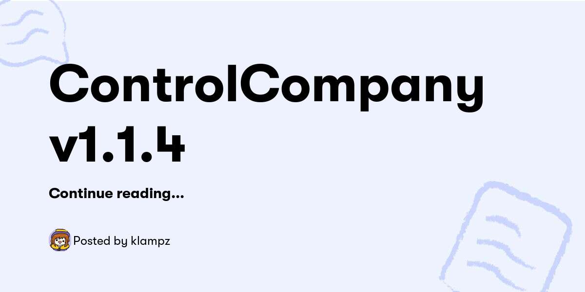 ControlCompany v1.1.4 — klampz - Buymeacoffee