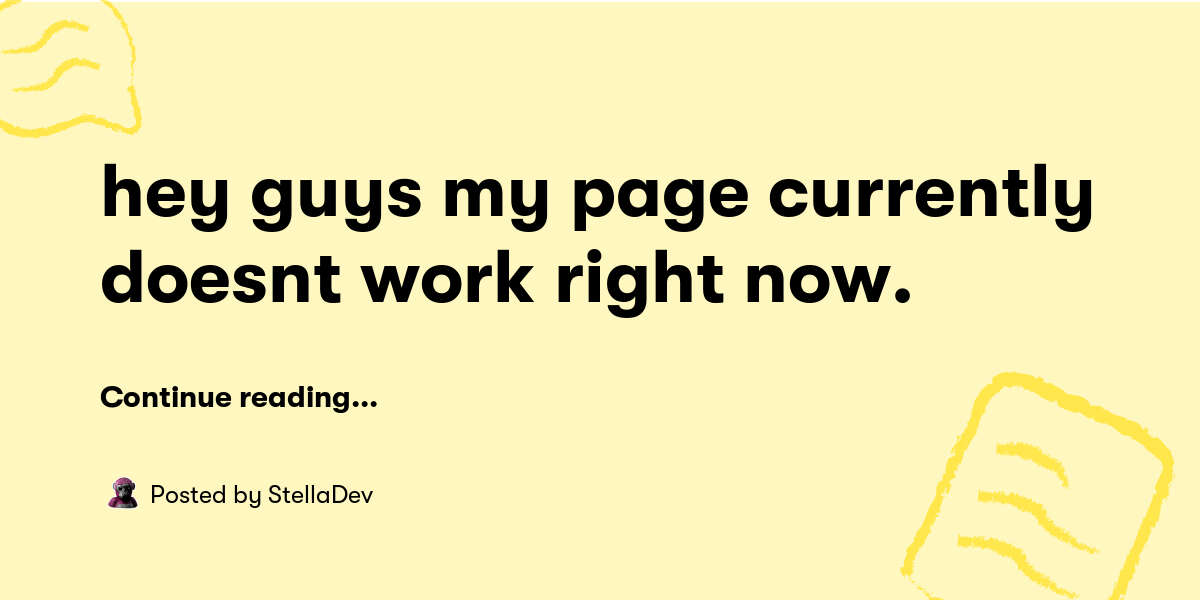 Hey Guys My Page Currently Doesnt Work Right Now — Stelladev Buymeacoffee