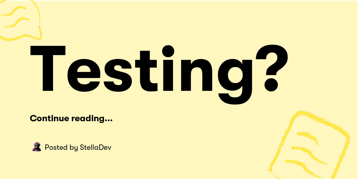 Testing? — StellaDev - Buymeacoffee