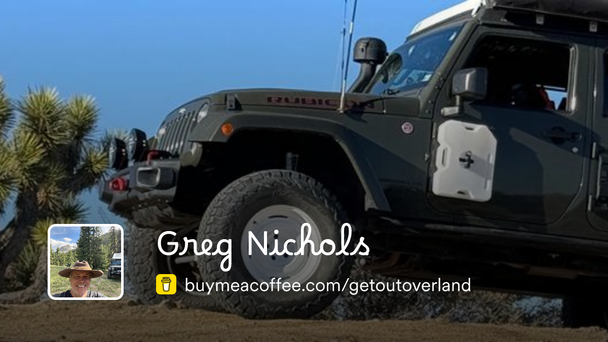 Greg Nichols is I am creating content from my year+ long Overlanding journey. - Buymeacoffee