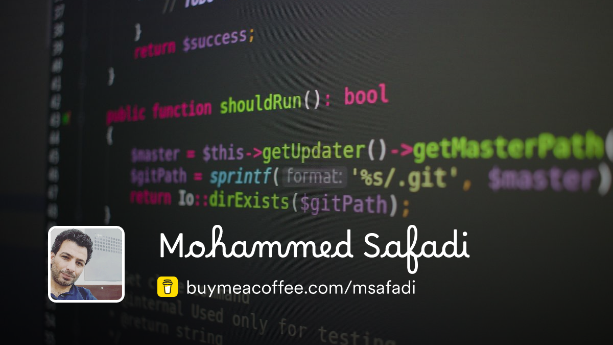 Mohammed Safadi is A PHP/Laravel Expert - Buymeacoffee