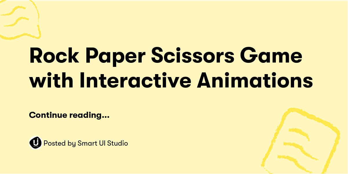Rock Paper Scissors Game with Interactive Animations — Smart UI Studio - Buymeacoffee