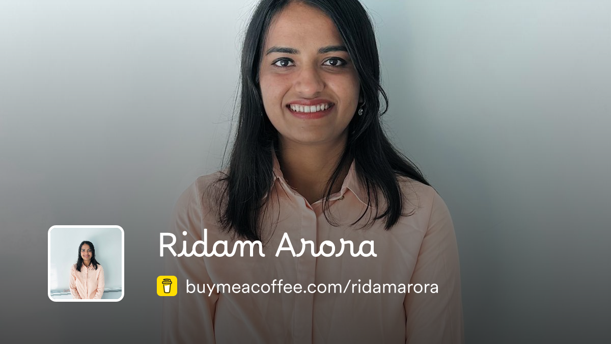 Ridam Arora - Buymeacoffee
