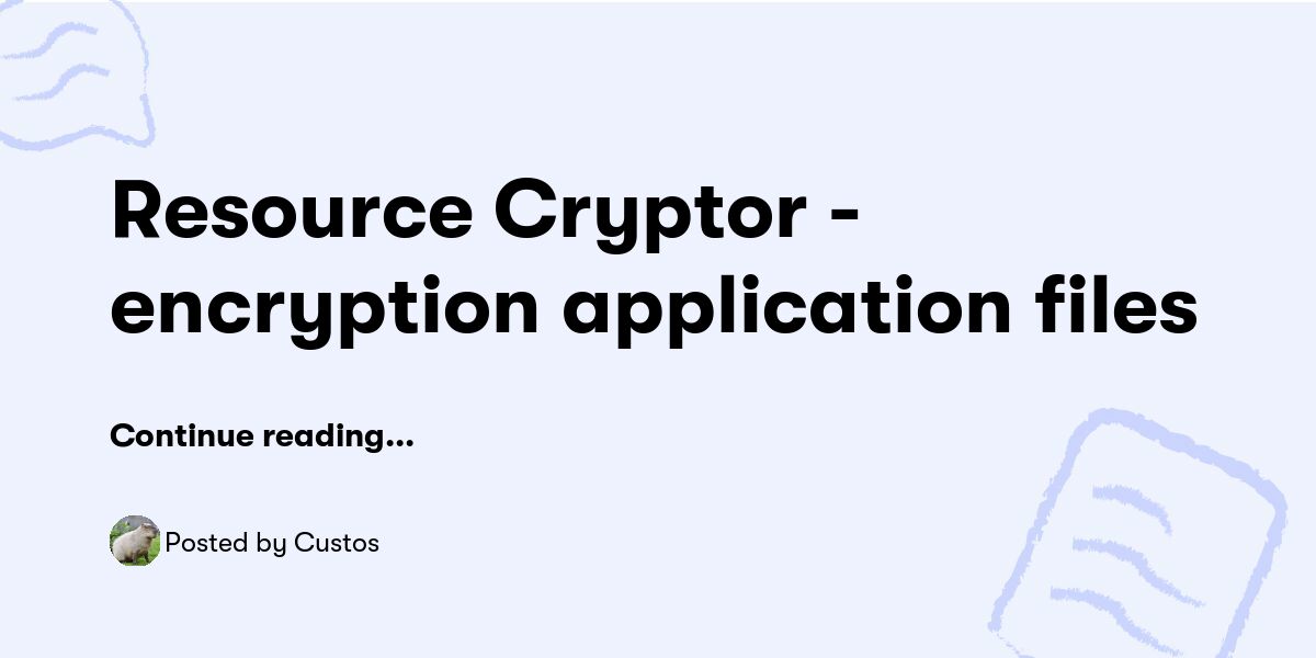 Resource Cryptor - encryption application files — Custos - Buymeacoffee