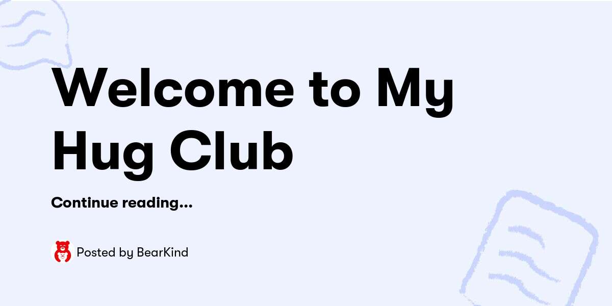Welcome to My Hug Club — BearKind - Buymeacoffee