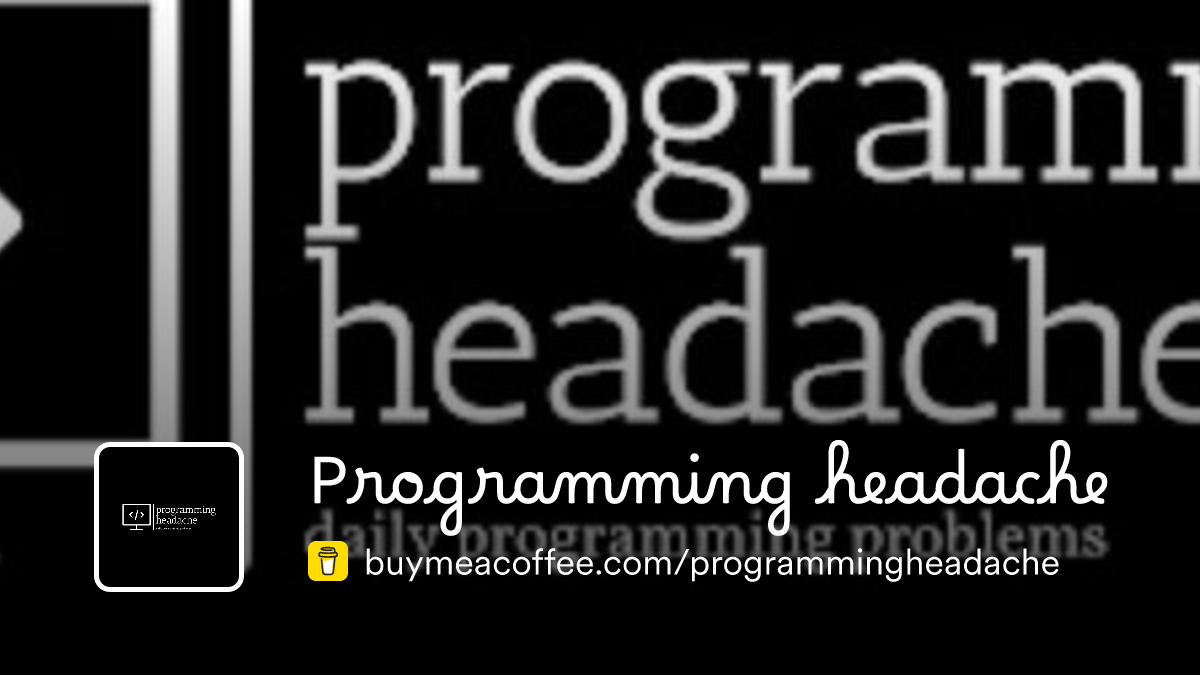 Programming headache - Buymeacoffee