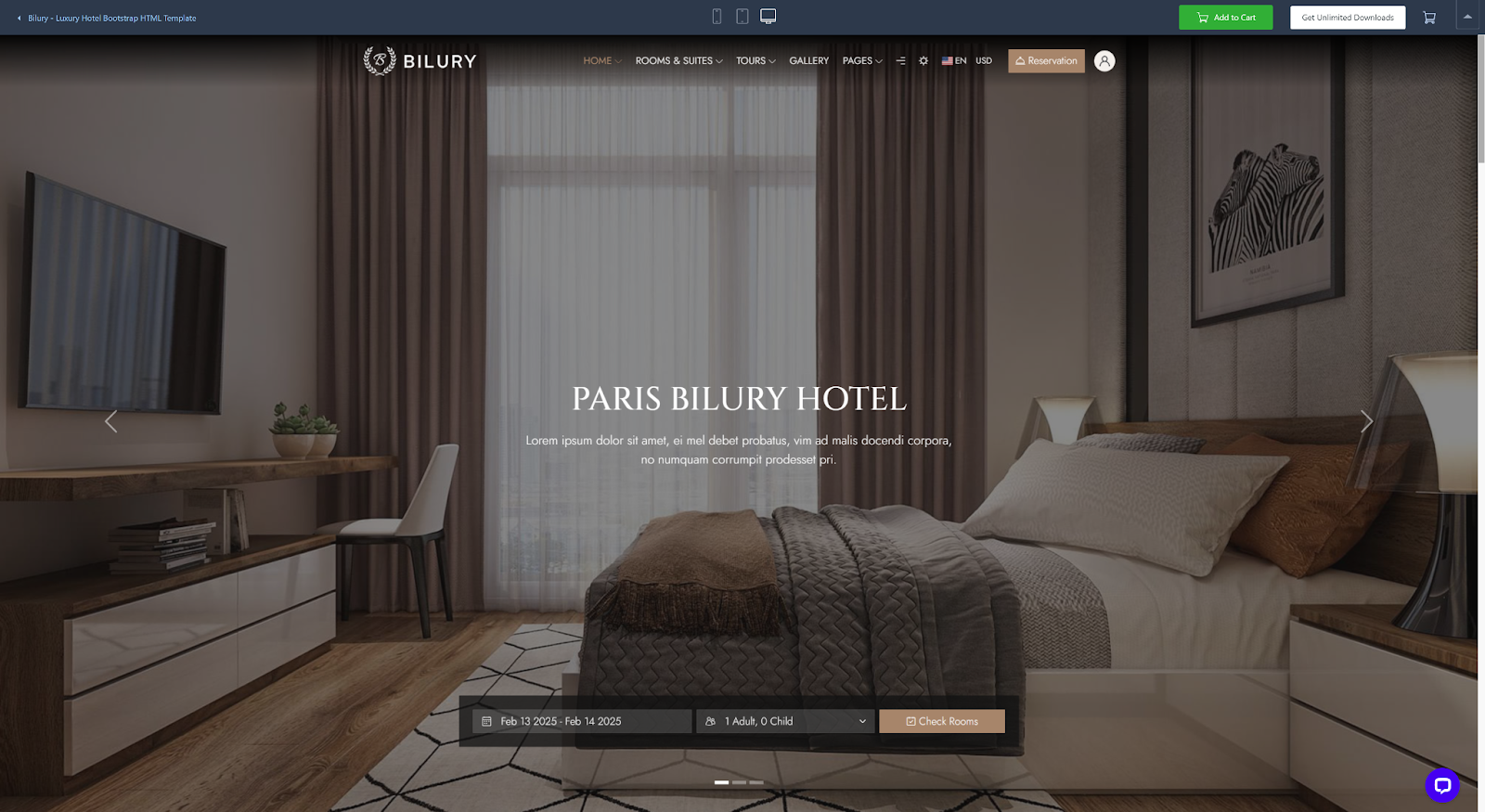 Bilury Luxury Hotel Bootstrap HTML Template — CodeLearner - Buymeacoffee