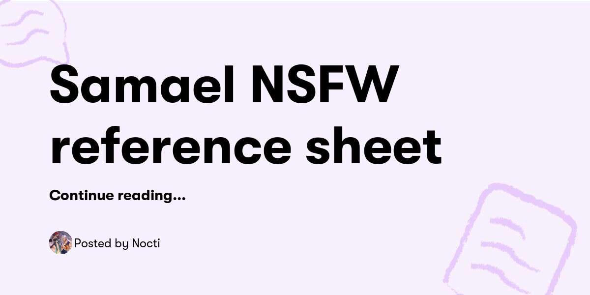 Samael NSFW reference sheet — Nocti - Buymeacoffee
