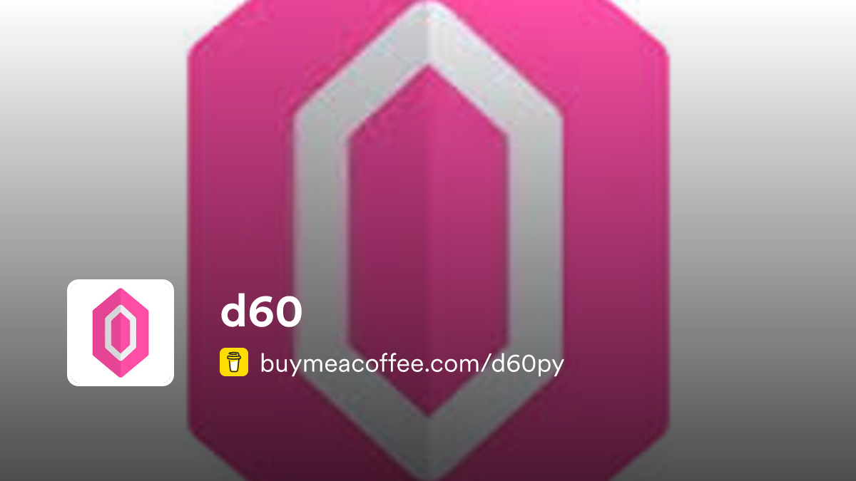 d60 is developing a Python library - Buymeacoffee