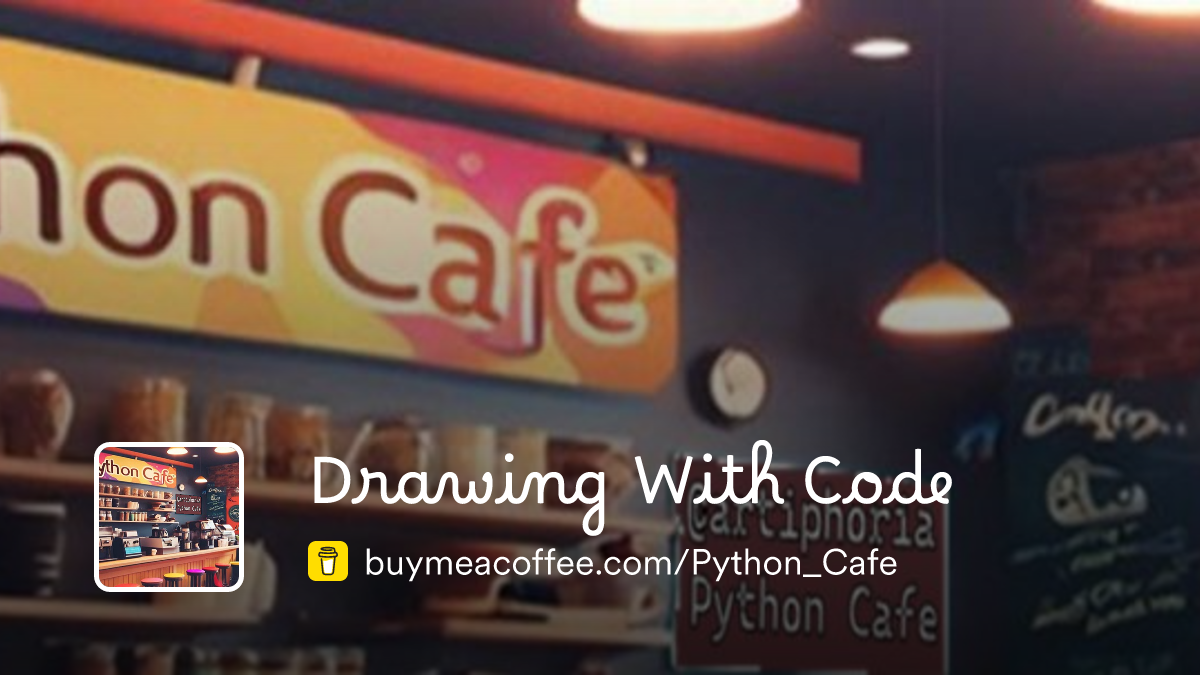 Drawing With Code is Teaching Python in General, Helping with CS50 challenges - Buymeacoffee