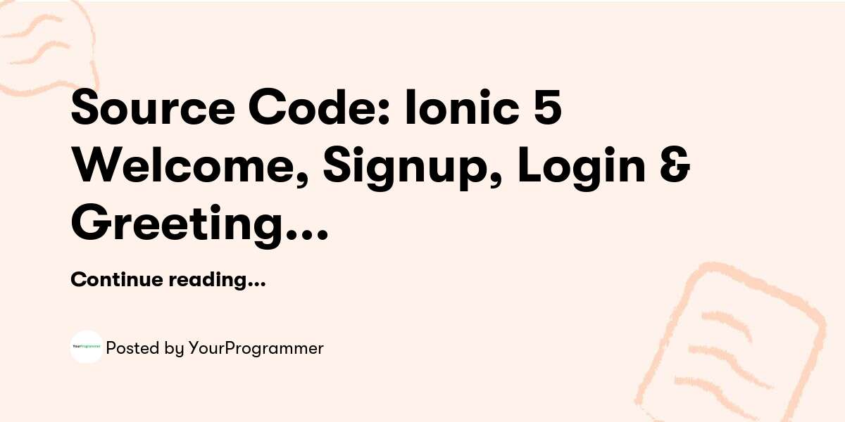 Source Code: Ionic 5 Welcome, Signup, Login & Greeting Screen - Ionic UI | Ionic 5 Tutori ...