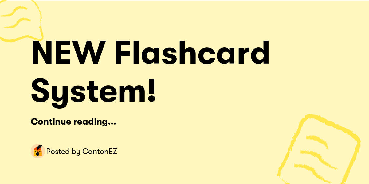 NEW Flashcard System! — CantonEZ - Buymeacoffee