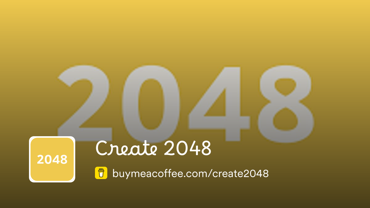 Create 2048 - Buymeacoffee