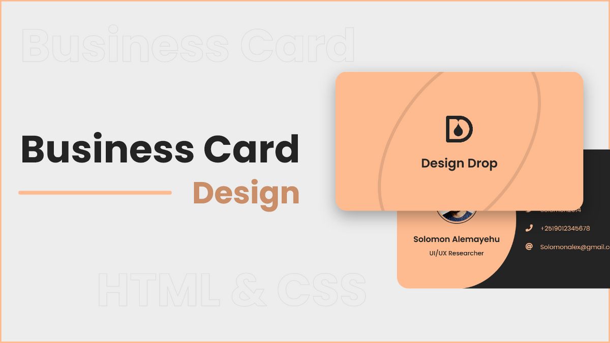 Business Card Design using HTML and CSS — Adey Coder - Buymeacoffee