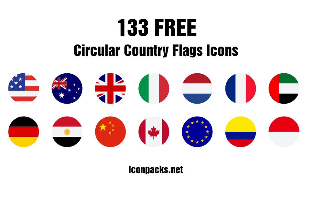 133 Free Circular Country Flags SVG, PNG Icons. — Icon Packs - Buymeacoffee