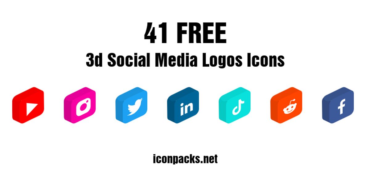 41 Free 3d Social Media Logos — Icon Packs - Buymeacoffee