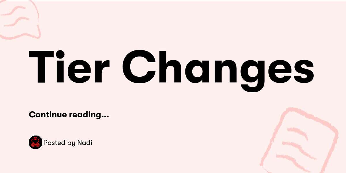Tier Changes — Nadi - Buymeacoffee