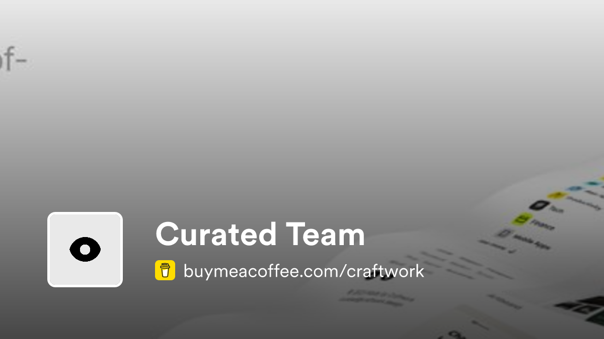 Curated Team is Curating web-sites around the internet - Buymeacoffee