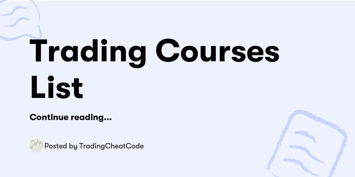 Trading Courses List — TradingCheatCode - Buymeacoffee