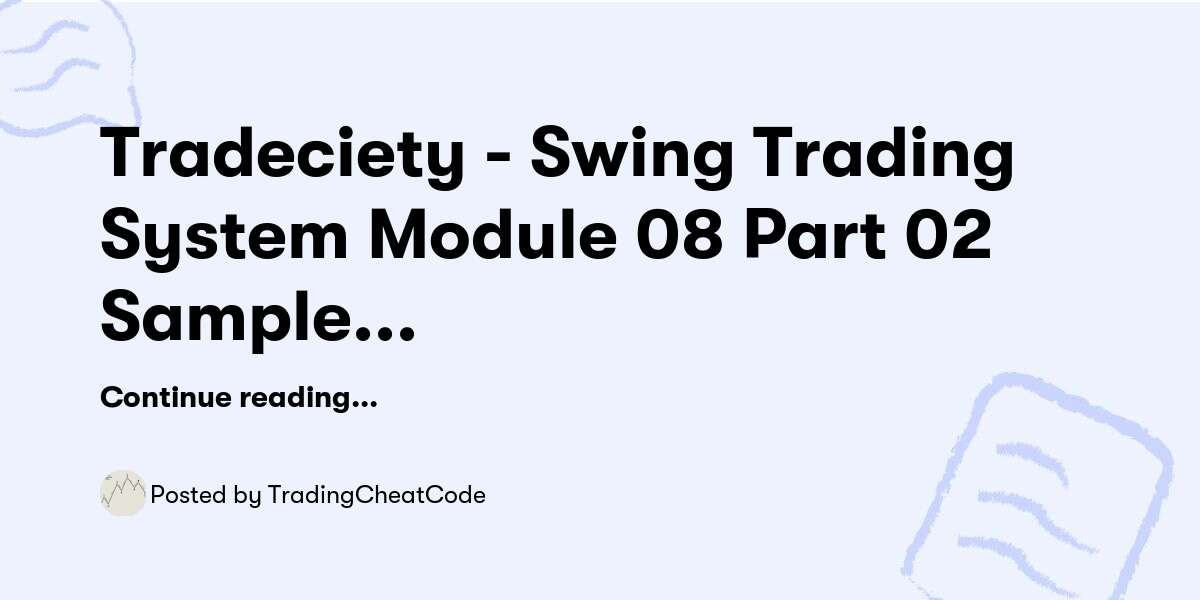 Tradeciety - Swing Trading System Module 07 Part 04 Market Correlation ...