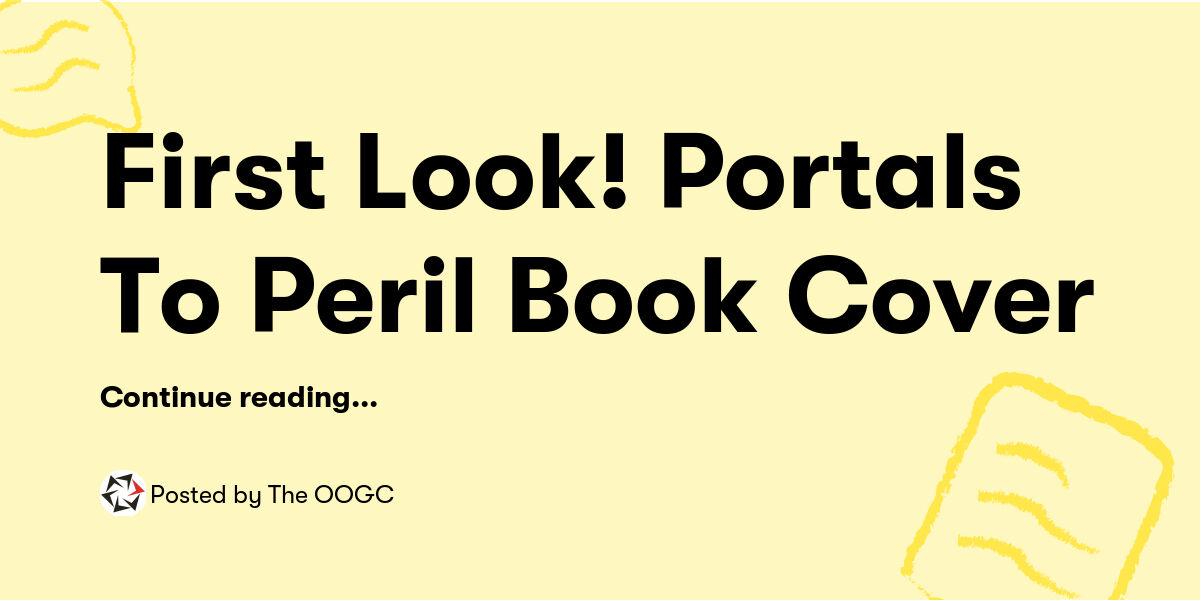 First Look! Portals To Peril Book Cover — The OOGC - Buymeacoffee