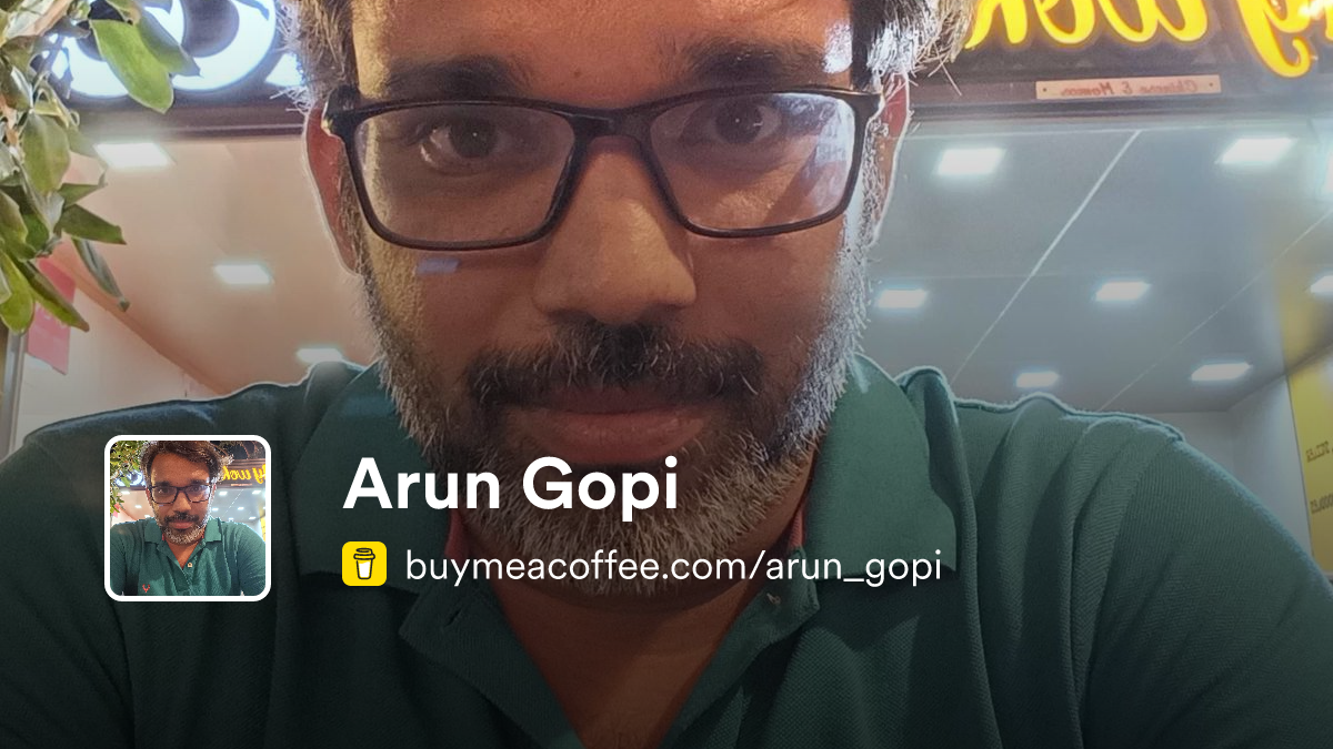 Arun Gopi - Buymeacoffee