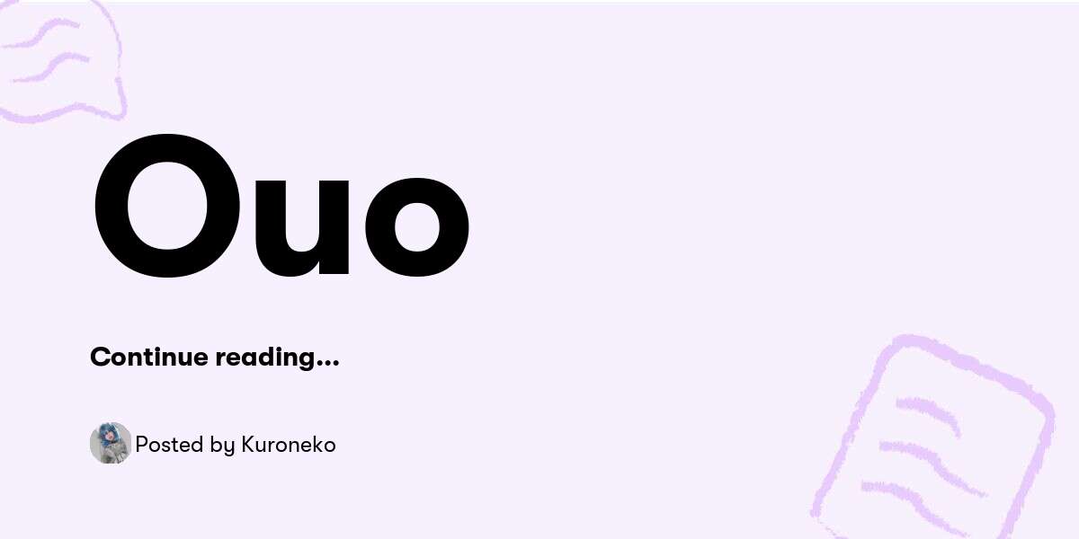 Ouo — Kuroneko - Buymeacoffee