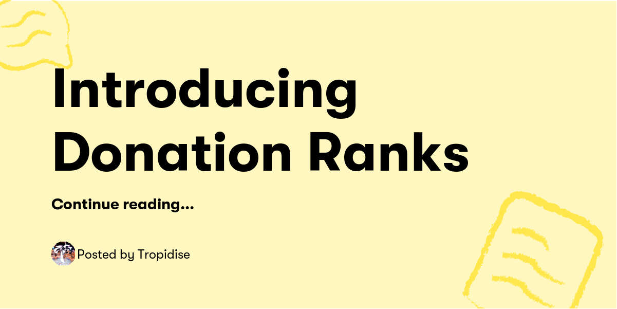 Introducing Donation Ranks — Tropidise - Buymeacoffee