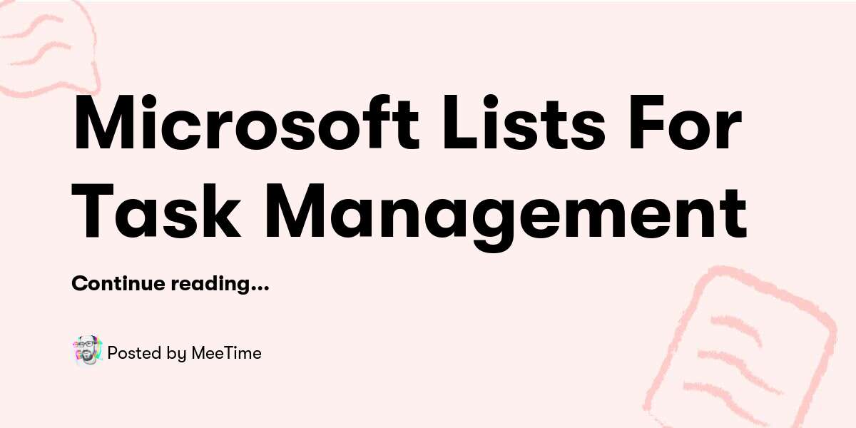 Microsoft Lists For Task Management — MeeTime - Buymeacoffee