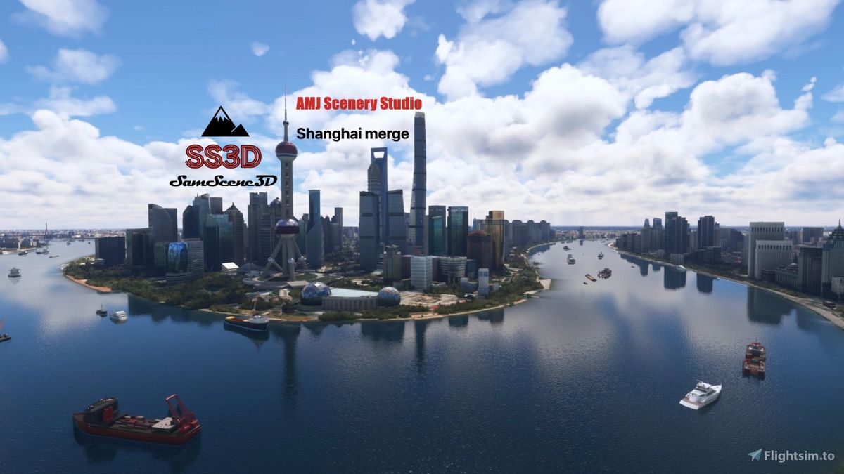 Shanghai landmarks merge SamScene3D + AMJ Scenery Studio — Maxest ...