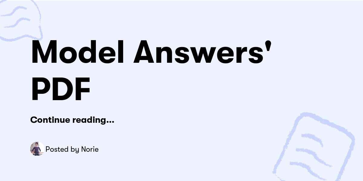 Model Answers' PDF — Norie - Buymeacoffee