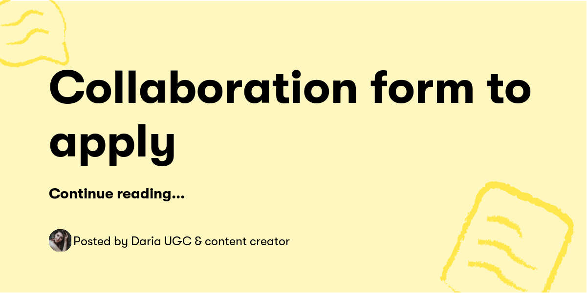 Collaboration form to apply — Daria UGC & content creator - Buymeacoffee